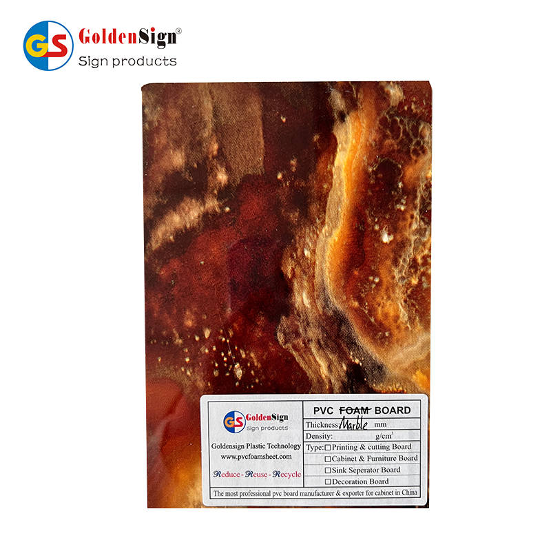 Goldensign 8mm plastic ceiling laminate panel UV coating PVC marble ...